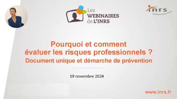 Webinaire – Pourquoi et comment évaluer les risques professionnels ? Document unique et démarche ...